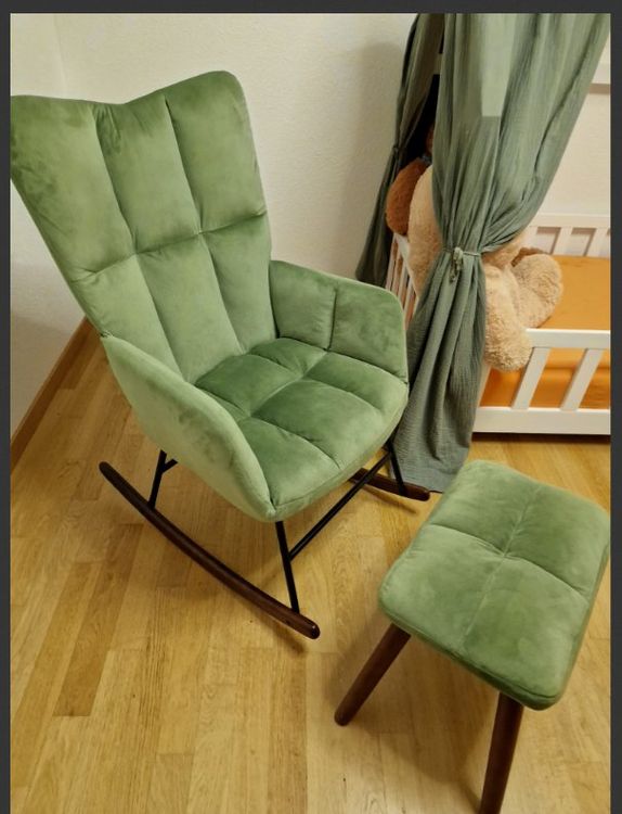 Wunderschone Sessel Mit Hocker Grun Bild