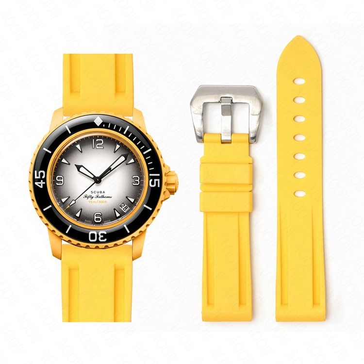 Premium Fifty Fathoms Strap for Pacific Ocean in Gelb/Yellow (Neu und ...