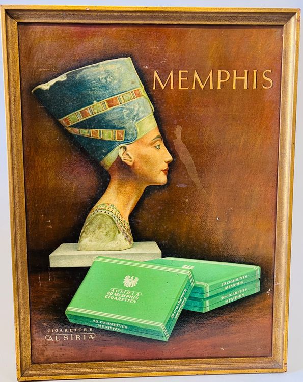 1950er Jahre Vintage MEMPHIS ZIGARETTE PLAKAT (Gebraucht) in Root für ...