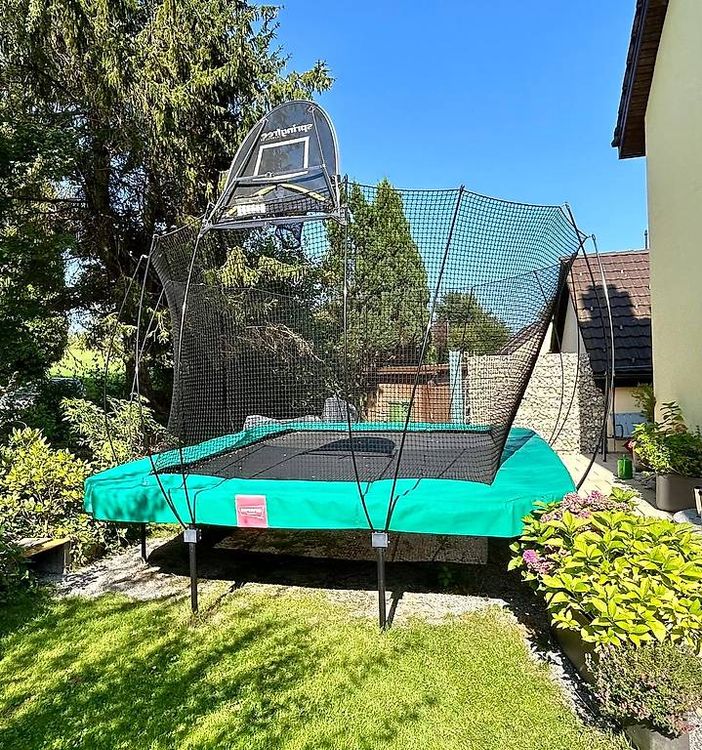 Superfun Trampoline 360 X 480 CM / mit Fangnetz Topsafe Flex (Gebraucht ...