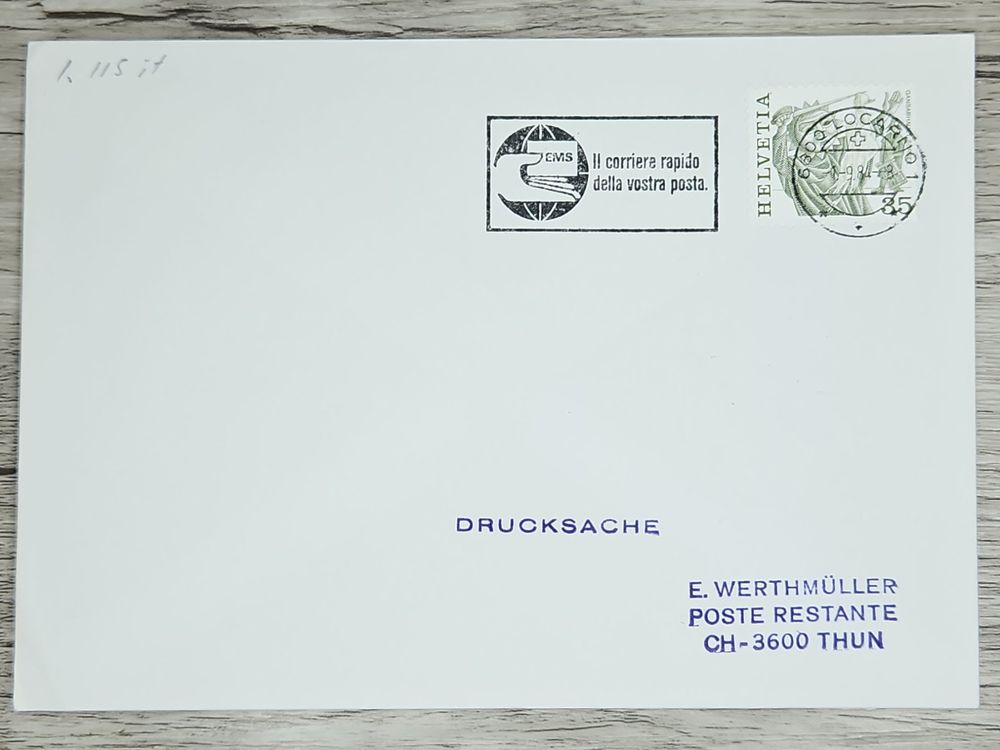 CL02 Enveloppe + Timbre Suisse 1984 (Gebraucht) in Cousset für CHF 0.75 – mit Lieferung auf ...