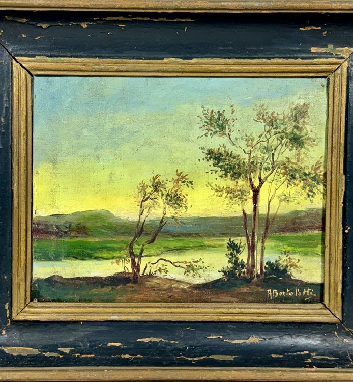 Antike Landschaft Gemälde unleserlich Signiert | Kaufen auf Ricardo