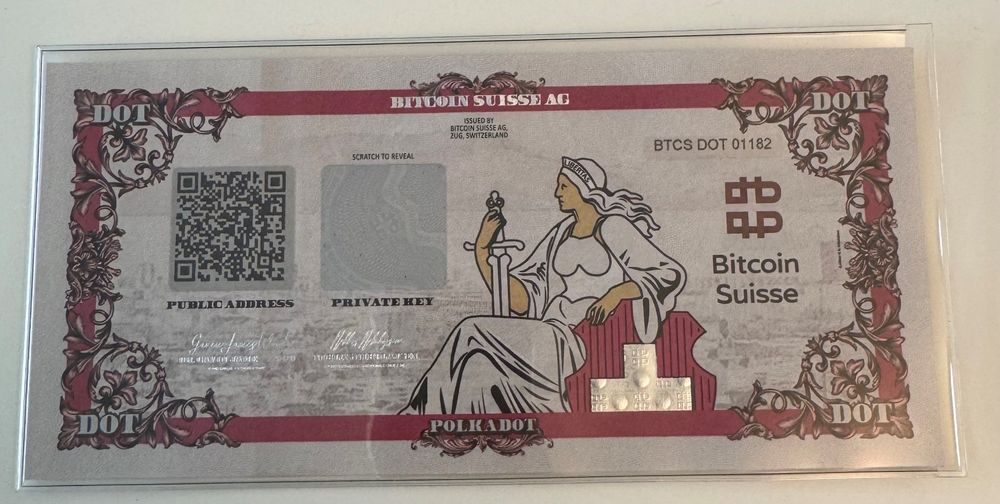 Bitcoin Suisse Generic DOT Certificate Polkadot 2019 MINT (Neu (gemäss ...