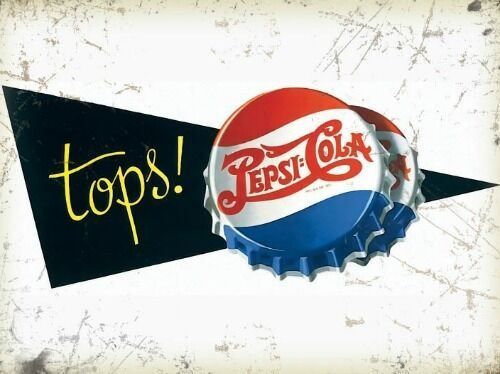 Rusty Blechschild-PEPSI-COLA-TOPS - 30 x 40 cm (Neu und ...