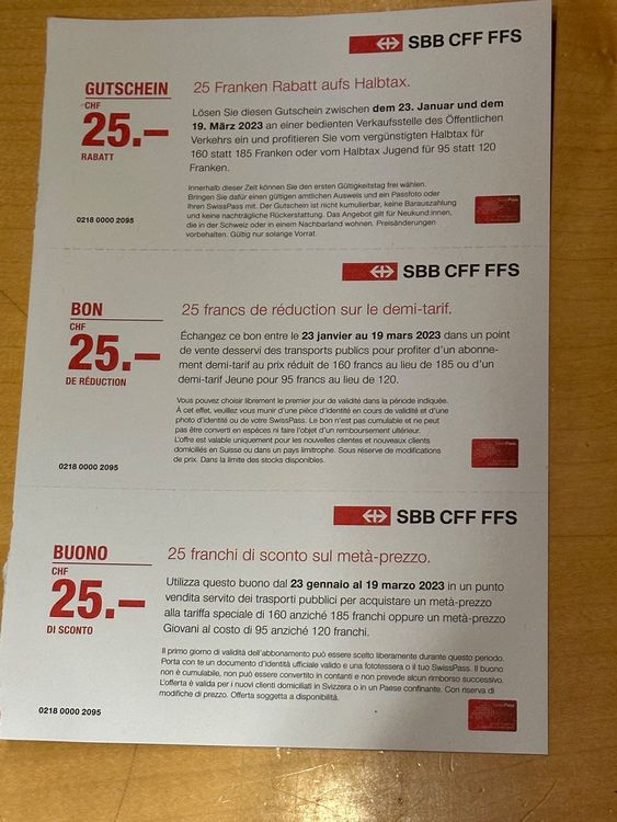 SBB Gutschein 25 CHF | Kaufen auf Ricardo