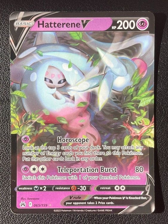 Hatterne V 065/159 Pokémon Crown Zenith Ultra Rare ab 1 (Neu (gemäss ...
