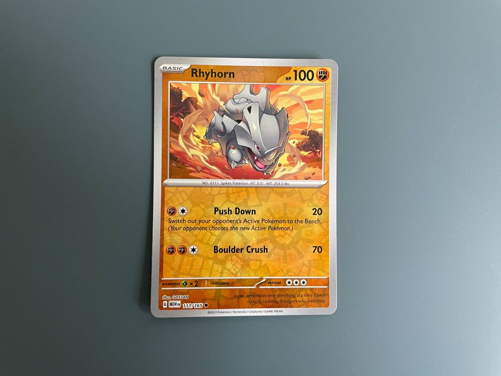 Rhyhorn Reverse Holo EN 151 Scarlet & Violet Pokemon (Neu (gemäss ...