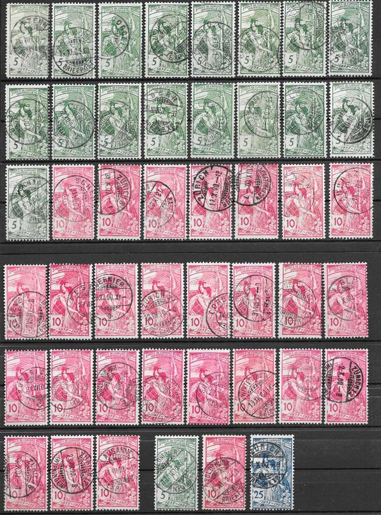 Posten 1900 UPU Werte viele Vollstempel sauber TOP ab 1.- (Gebraucht) in Zürich für CHF 34 – mit ...