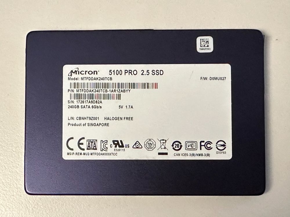 240GB SSD SATA 2.5" Micron 5100 Pro (Gebraucht) in Münsingen für CHF 25 ...