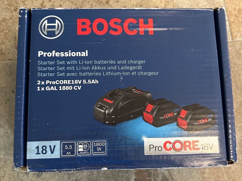 Bosch Pro Core Akkuset inkl. Schnellladegerät (Neu und originalverpackt ...