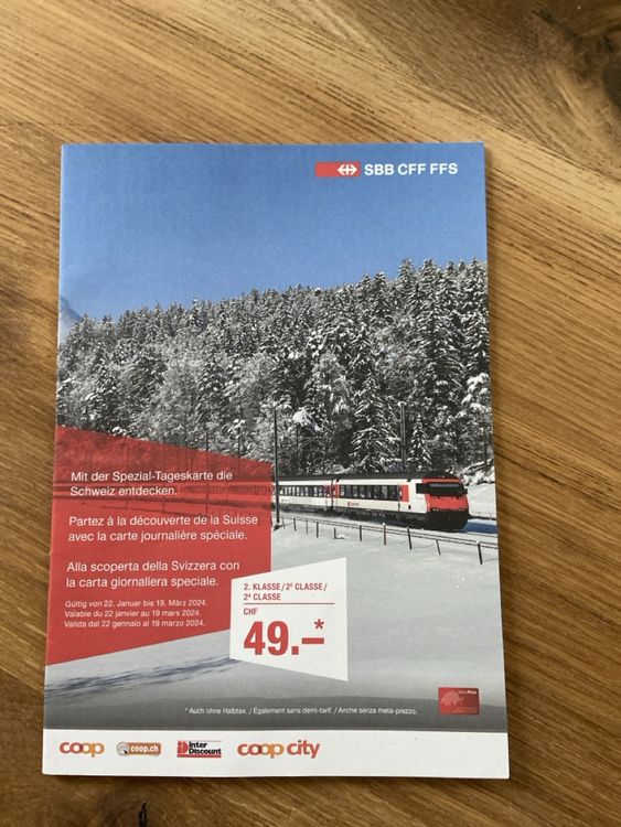 SBB Tageskarte (Neu und originalverpackt) in Schaffhausen für CHF 65 ...