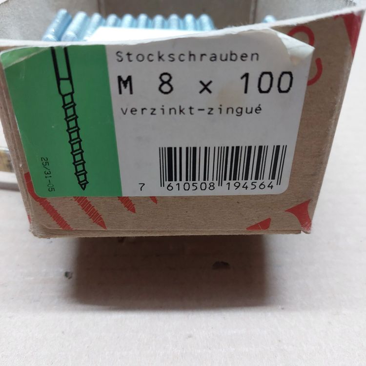 Stockschrauben M8x100 (Neu (gemäss Beschreibung)) in Tägerwilen für CHF ...