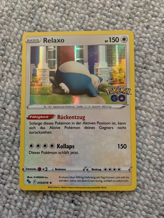 Pokemon Go Relaxo Holo Karte Deutsch | Kaufen auf Ricardo