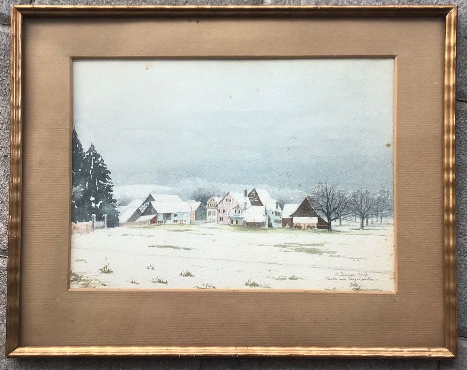 Antike Landschaft Aquarell Unleserlich Signiert | Kaufen auf Ricardo