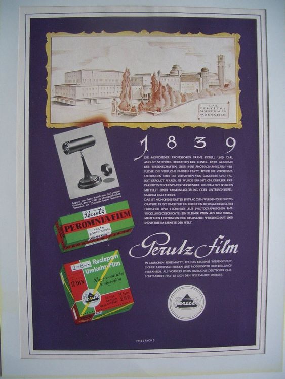 PERUTZ FILM alte Reklame von 1944 | Kaufen auf Ricardo