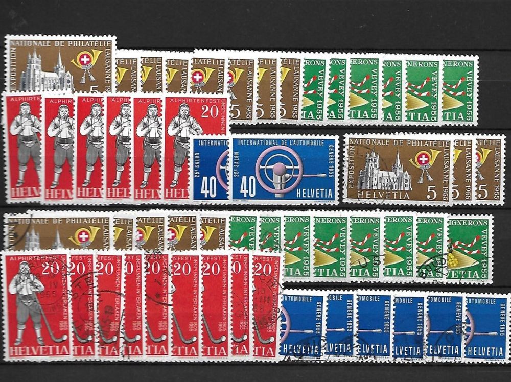 Freim. 1955 ** + gest. Restlot Kat: CHF 103.- (Gebraucht) in Basel für CHF 2 – mit Lieferung auf ...