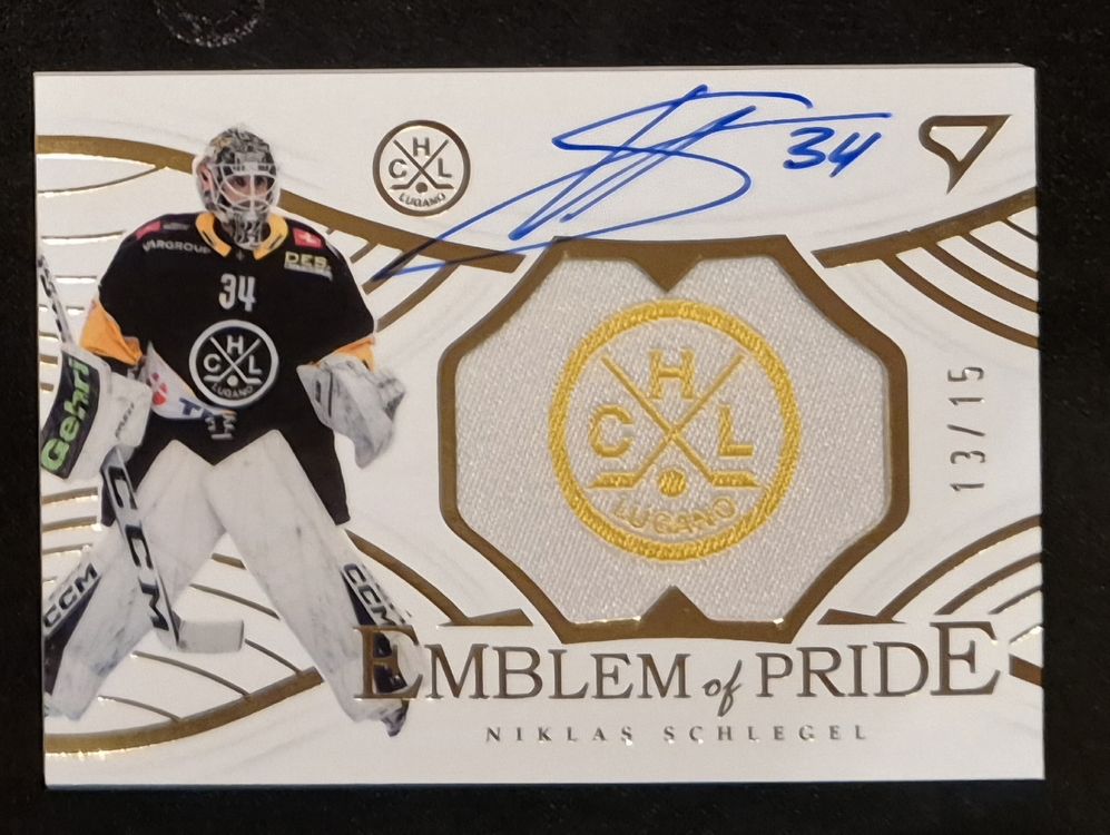 signed Gold Emblem of Pride - Niklas Schlegel Lugano 13/15 (Neu (gemäss ...