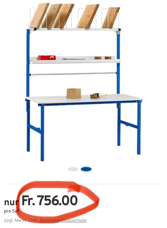 neuer Rocholz Komplett Packtisch III, 1600 mm breit (Neu (gemäss Beschreibung)) in Necker für ...