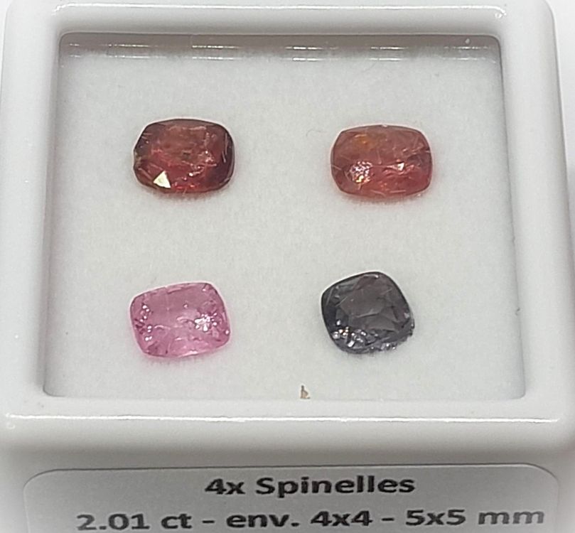 Promo - 4x beaux spinelles 2.01 ct - Valeur 400.- Fr (Neuf (Voir ...