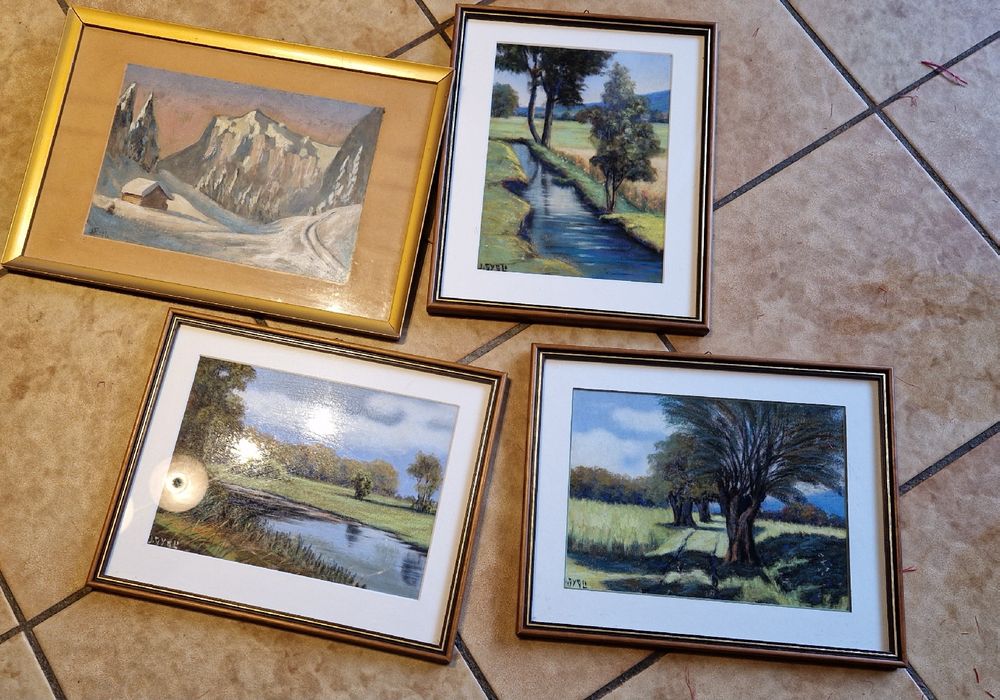 4 Landschaftsbilder gerahmt signiert Jakob Gygli. (Gebraucht) in Willisau für CHF 49 – mit ...