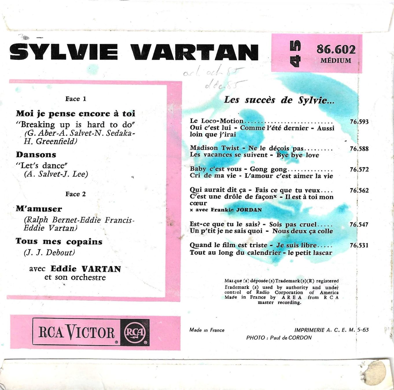 Sylvie Vartan EP - Moi je pense encore à toi (Gebraucht) in Savagnier für CHF 5 – mit Lieferung ...