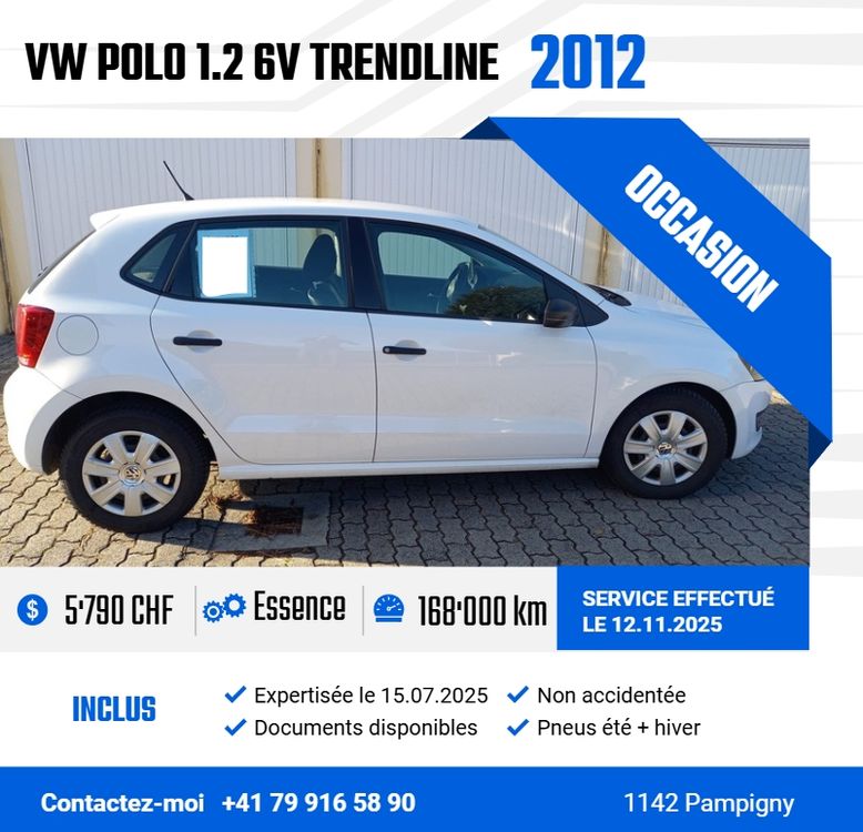 VW Polo 1.2 6V TRENDLINE / 2012 / A VENDRE / EXCELLENT ETAT (D'occasion ...