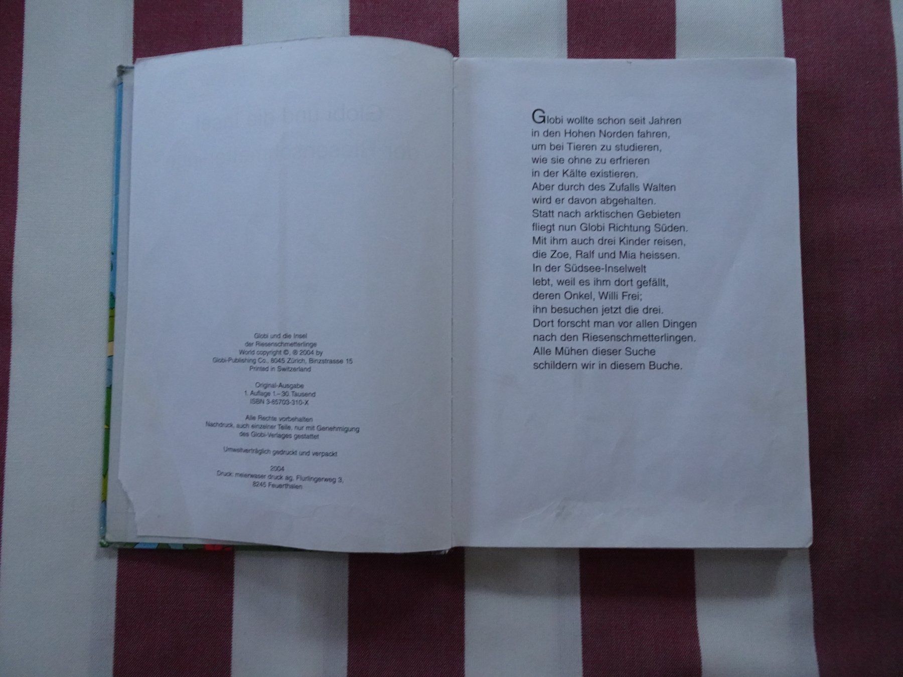 Globi und die Insel der Riesenschmetterlinge, 1.A. unb. G565 (Gebraucht ...