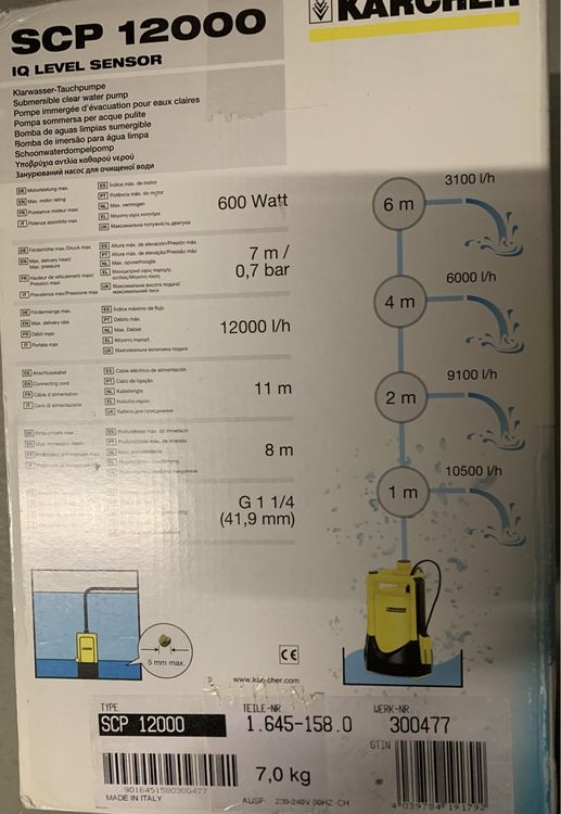 Kärcher Klarwassertsuchpumpe SCP 12000 (Neu und originalverpackt) in ...