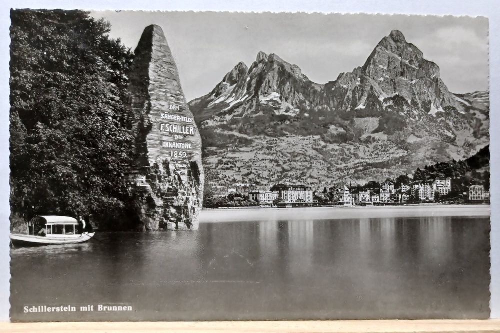 Schillerstein mit Brunnen, 1952, mit Werbestempel (Gebraucht) in Aarau Rohr für CHF 2 – mit ...