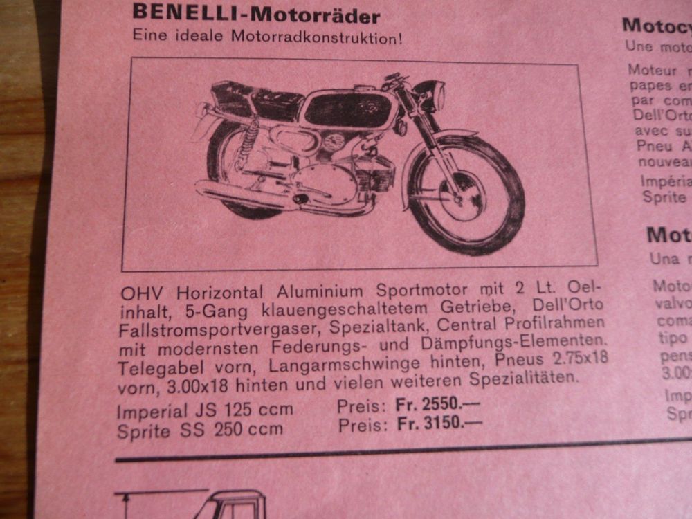 Piaggio Vespa Ape Ciao Preisliste 1969 | Kaufen auf Ricardo