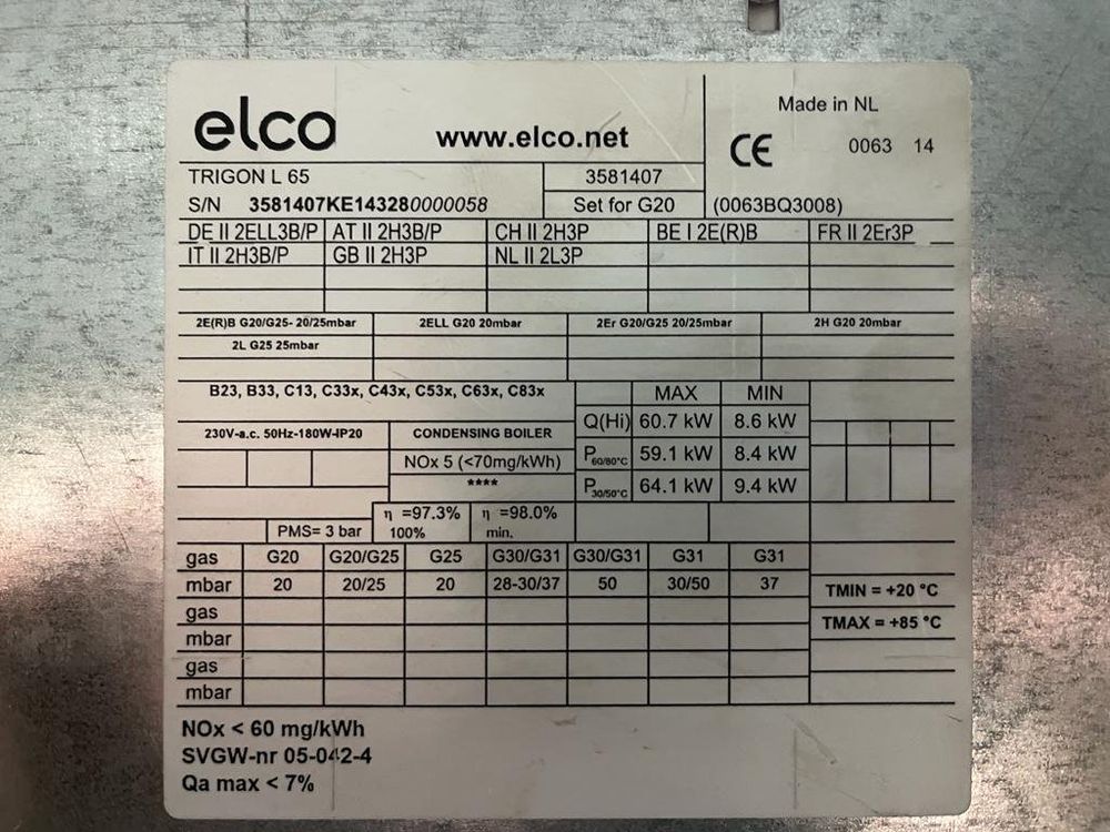 Elco TRIGON L 65, 9,6-64,7 kW, Erdgas Gas-Brennwertkessel | Acheter sur ...