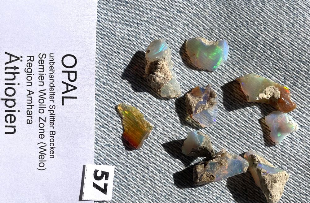 OPALE 9 Stk aus Welo-Mine Aethiopien unbehandelt NATURE (Neu und ...