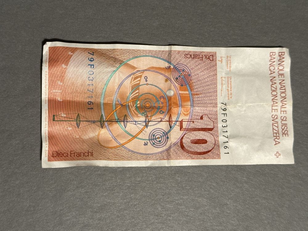 10 Franken CH Note 79F0317161 Le Corbusier Serie (Gebraucht) in Widnau für CHF 9 – mit Lieferung ...