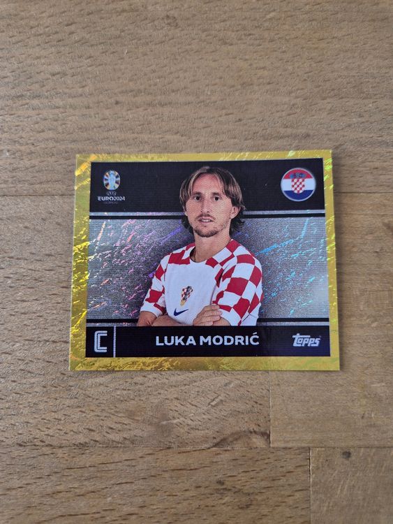 Gold Luka Modric Captain CRO 2 Topps Euro 2024 Sticker (Neu (gemäss ...