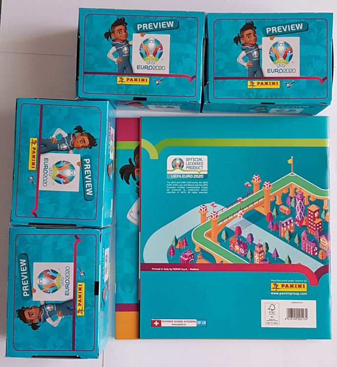 Panini UEFA Euro 2020 Preview Blue Lot 4 Boxen + 2 CH Alben | Kaufen ...