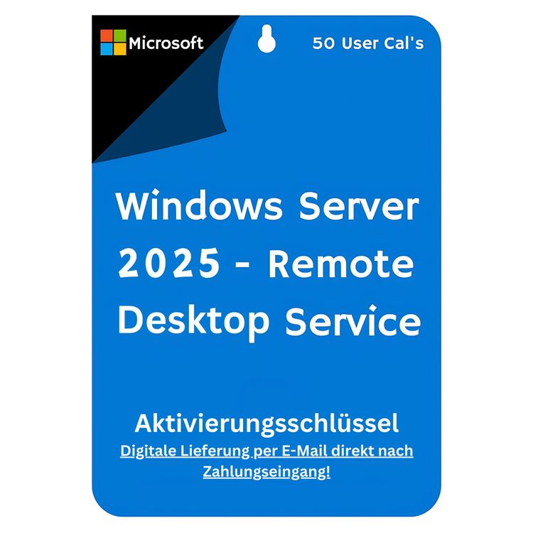 Windows Server 2025 RDS CAL 50 User | Aktivierungsschlüssel (Gebraucht ...