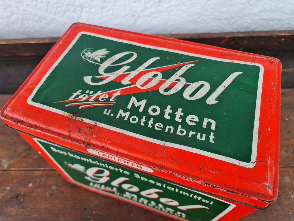 Antike Große Blechdose Dose Globol tötet Motten (Gebraucht) in Obfelden ...