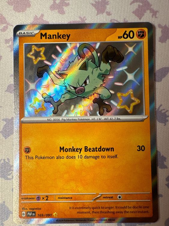 Pokemon Mankey Shiny Paldeas Schicksale / Paldean Fates (Neu (gemäss ...