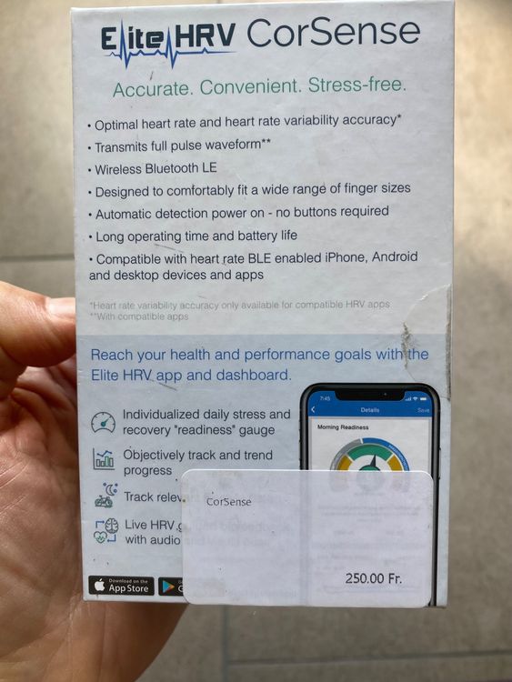 CorSense Elite HRV Sensor (Herzratenvariabilität Messgerät) (Gebraucht ...