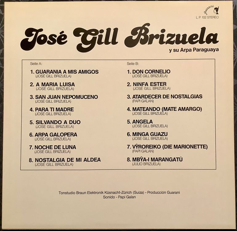 Jose Gill Brizuela Arpa Paraguaya - Folklore del Paraguay | Kaufen auf ...