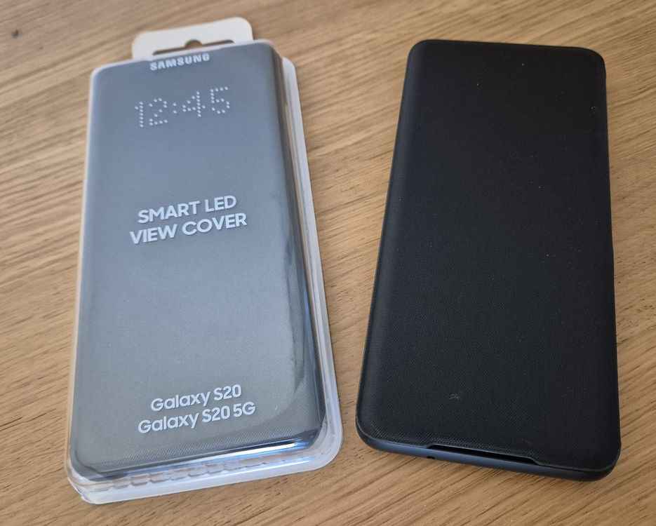 2 x Samsung S20 -S20 5G - Smart Clear View Cover gris + noir (Neu und ...