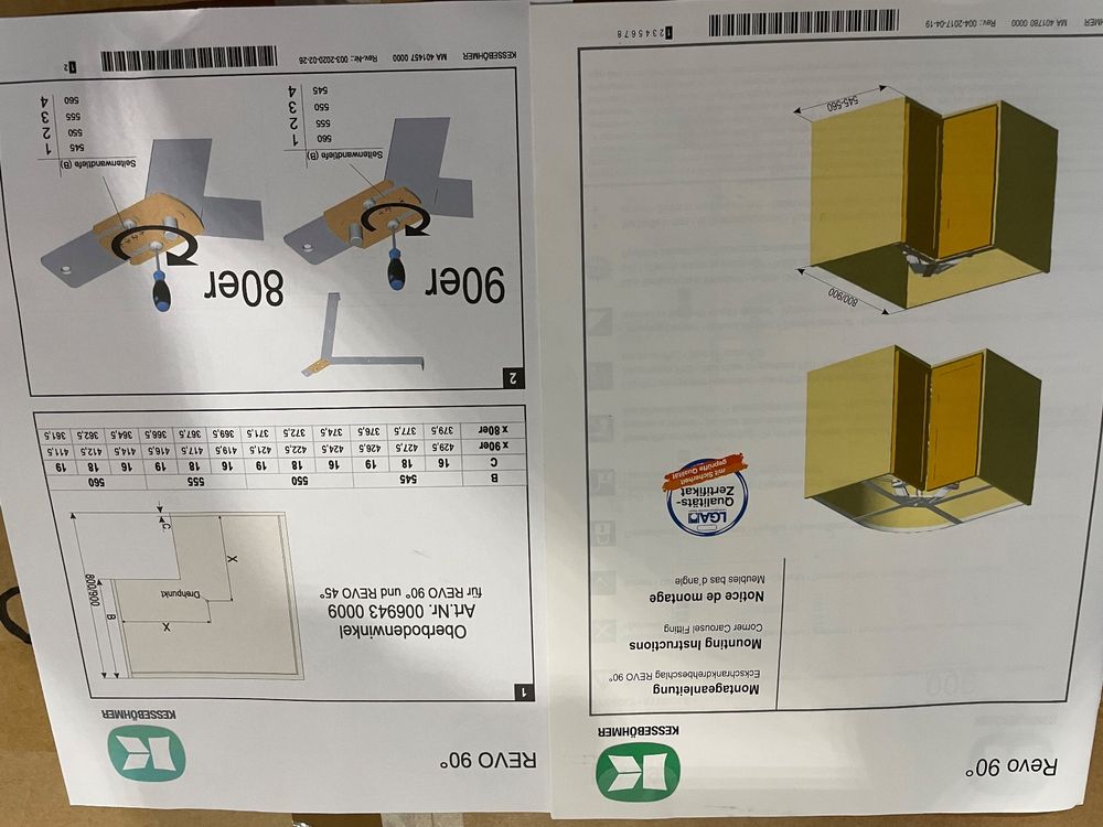 Revo 90° Eckschrankdrehbeschlag (Gebraucht) in für CHF 1 – nur Abholung ...