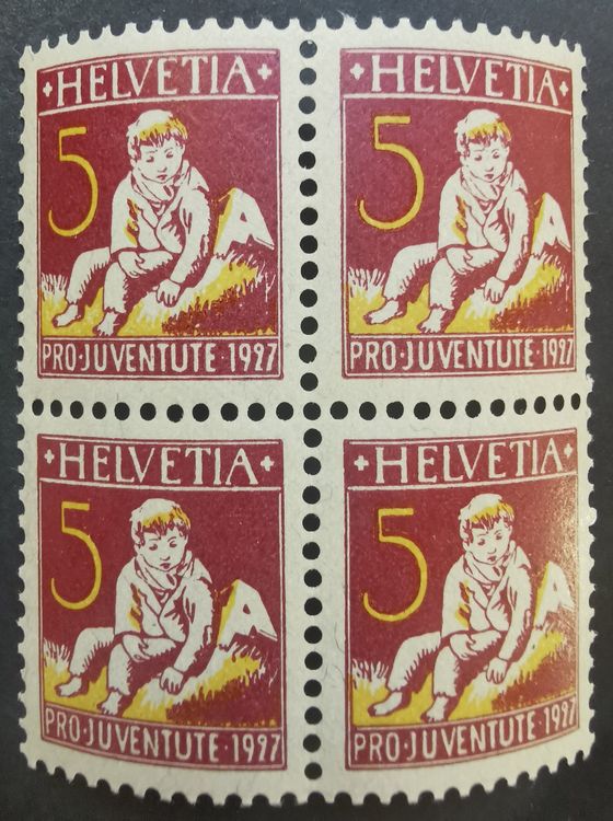 SR7 Bloc 4 Timbre Suisse Non Oblitere 1927 PJ (Gebraucht) in Cousset für CHF 0.95 – mit ...
