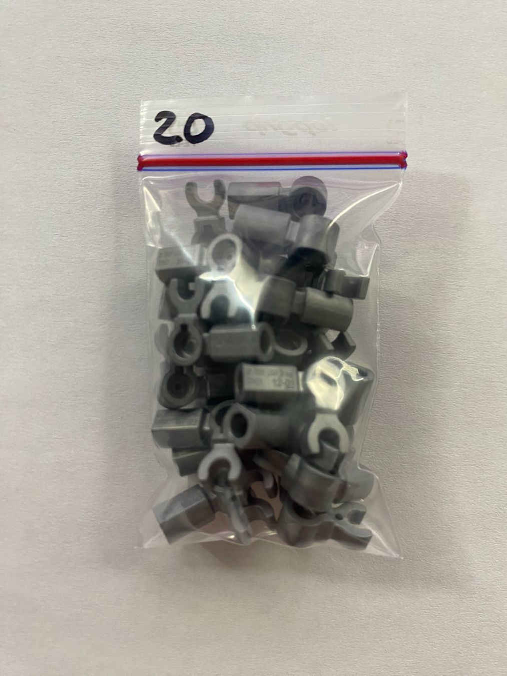 Lego Flat Silver Bar Holder with Clip Angled 20 Stück (Neu (gemäss ...