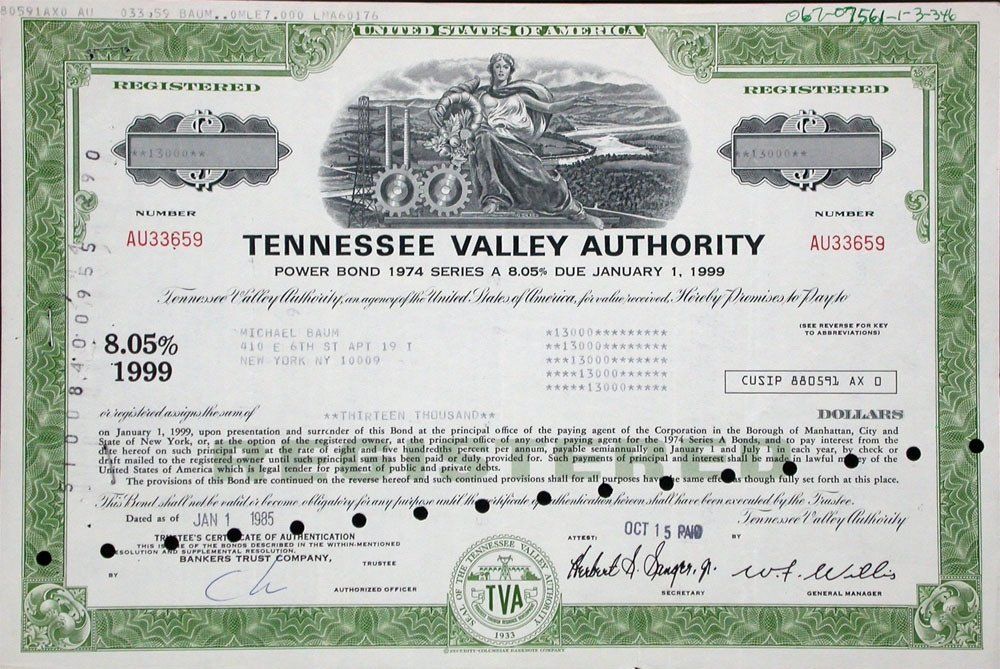Tennessee Valley Authority - 1974 (Gebraucht) in Solothurn für CHF 3 ...