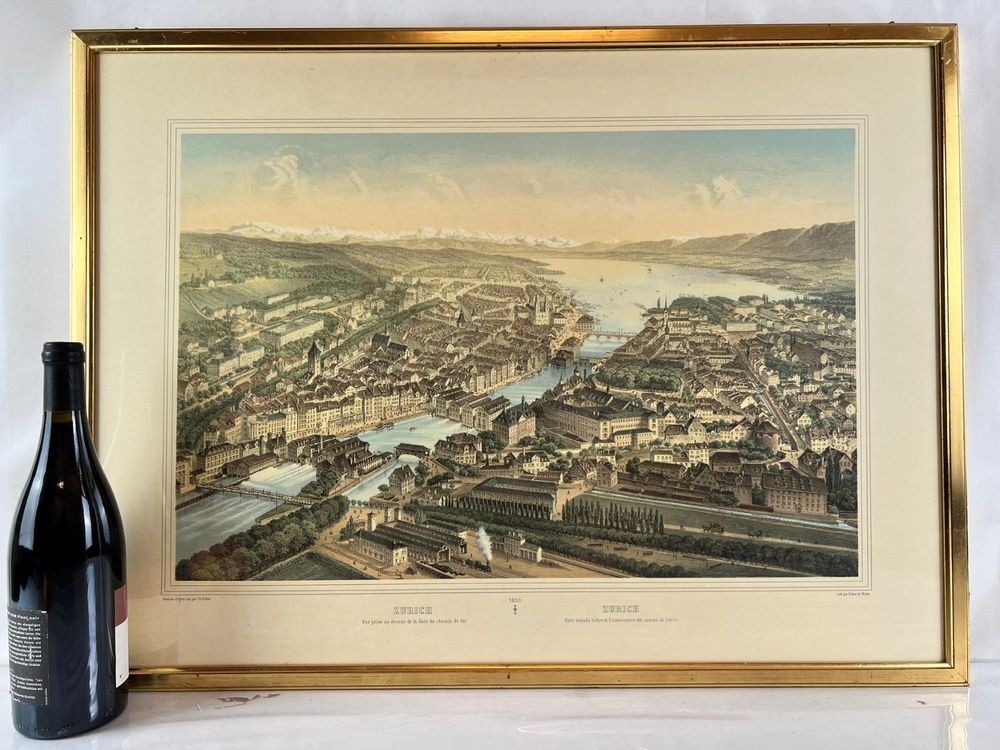 Grosser Farbkoloriert Zürich Lithographie (Gebraucht) in Neuhausen am Rheinfall für CHF 10 – nur ...