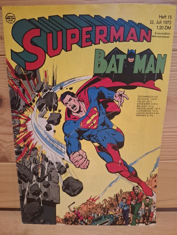 Superman/Batman Comic Heft Nr.15, 22.Juli 1972, Rarität (Gebraucht) in Widnau für CHF 15 – mit ...