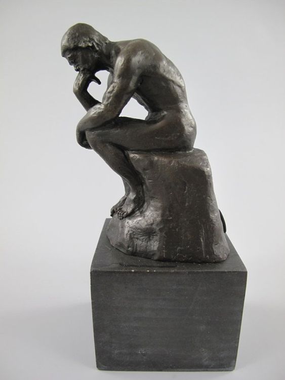 Wundervoll Bronze Figur der Denker Sockel Maße: 10x7x20 cm (Neu (gemäss ...