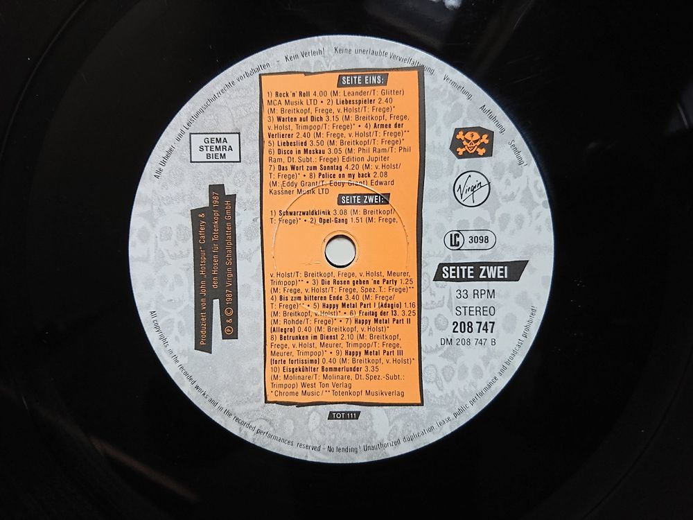 DIE TOTEN HOSEN - Bis Zum Bitteren Ende Live! (LP, 1987) (Gebraucht) in ...