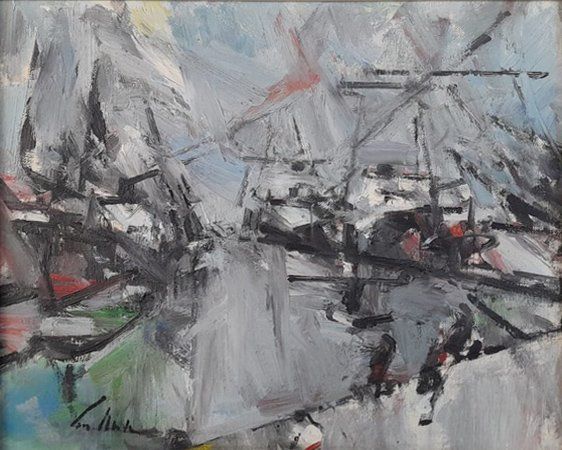 Walter Emil Müller. Hafen von Rotterdam. Öl auf Leinwand (Gebraucht) in Zumikon für CHF 380 ...